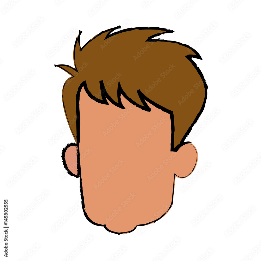 head faceless male avatar drawing vector illustration Stock Vector ...