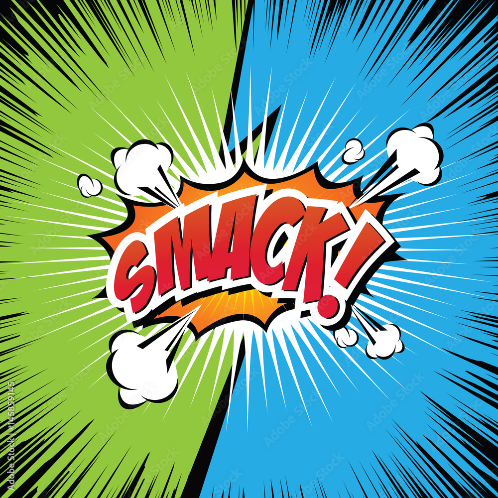 Smack! Comic Speech Bubble, Cartoon. art and illustration vector file ...