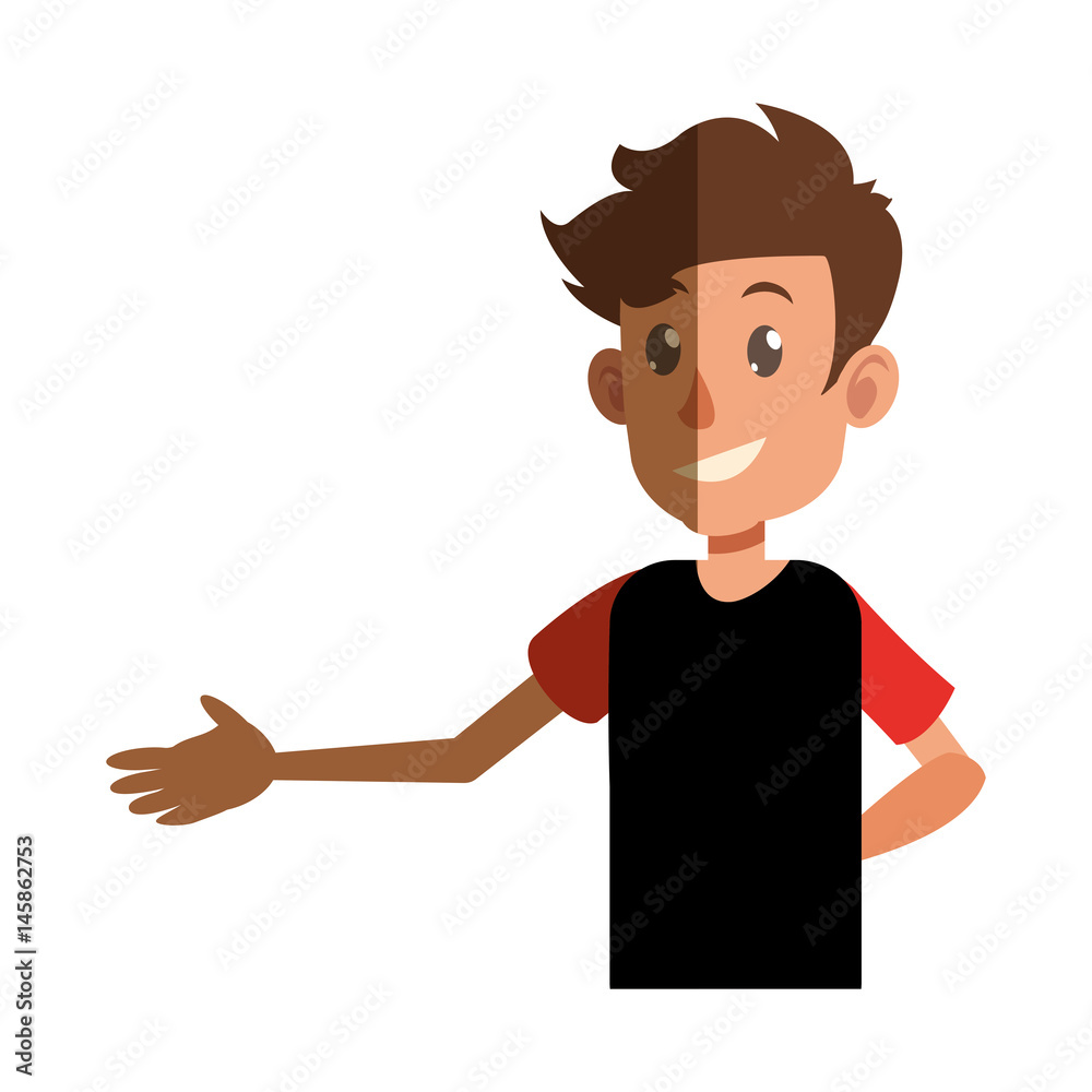young boy teen male shadow vector illustration Stock Vector | Adobe Stock