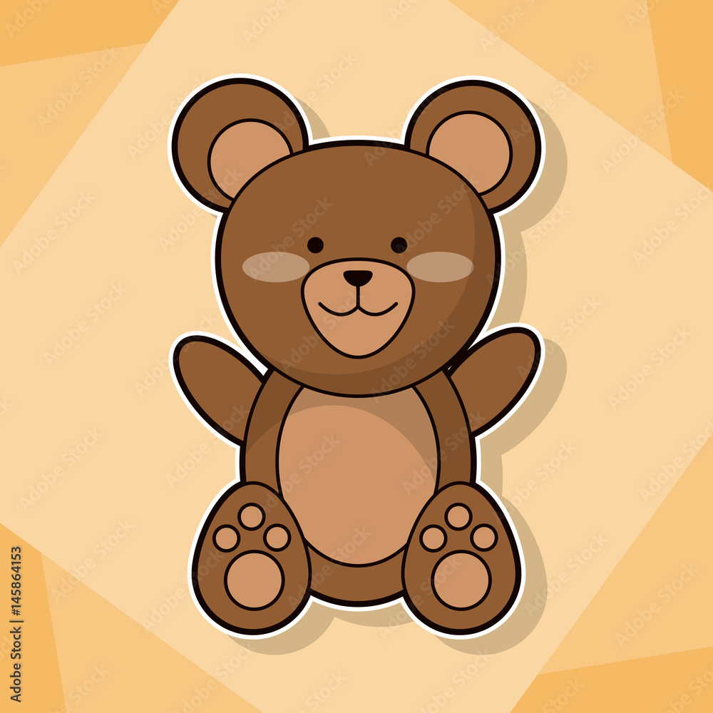 cute teddy baby animal cartoon image vector illustration Stock Vector ...