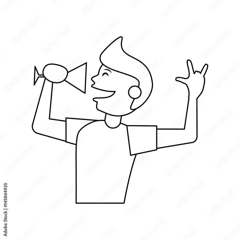 Man celebrating cartoon icon vector illustration graphic design Stock ...