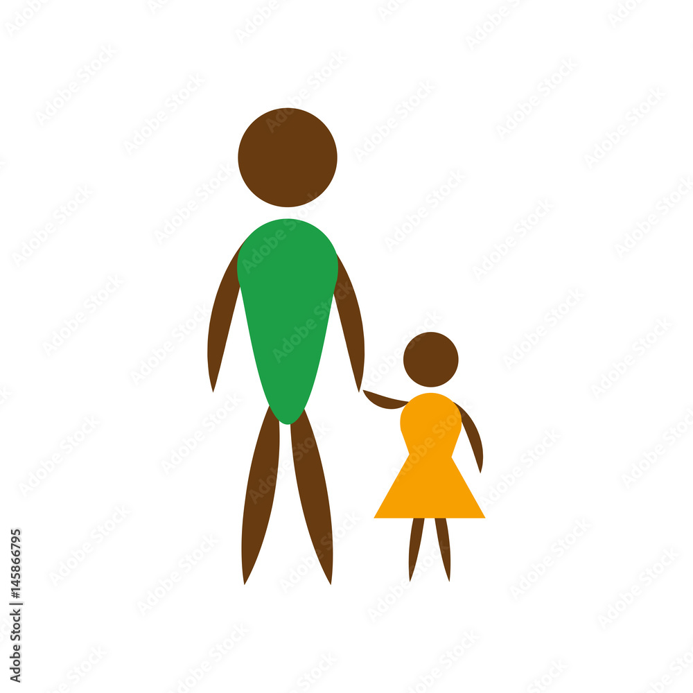 father and daughter icon over white background. colorful design. vector ...