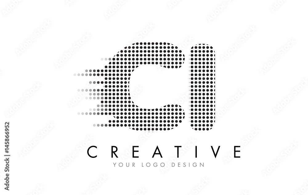 CI C I Letter Logo with Black Dots and Trails. Stock Vector | Adobe Stock