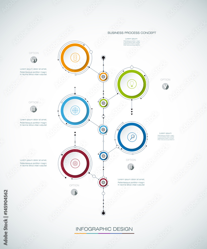 Vector infographics timeline design template with 3D paper label ...