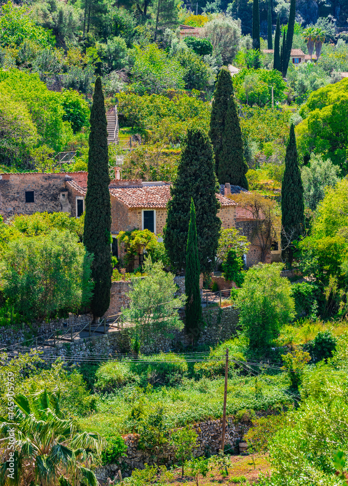 Mediterranean village and landscape Stock Photo | Adobe Stock