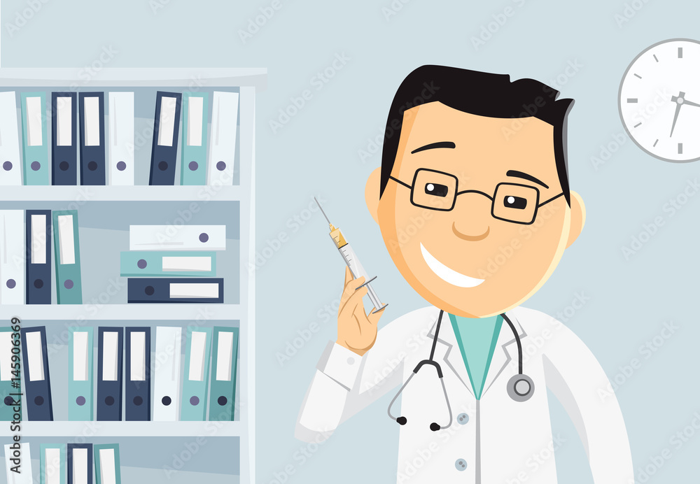 Doctor with injection in hospital. Penicillin. Vaccination. The best ...