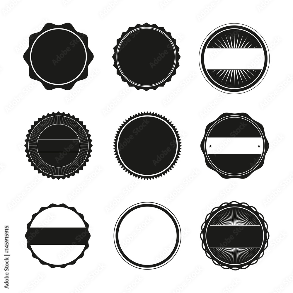 Blank Round Stamps for Logo (Sharp and Rounded edges) - Isolated ...