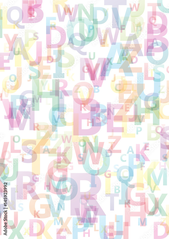 Vector abstract alphabet background with flying letters Stock Vector ...