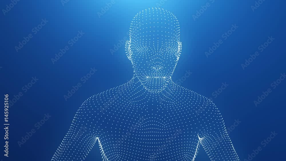 The human body is modeled of points. The contour of the figure of the ...