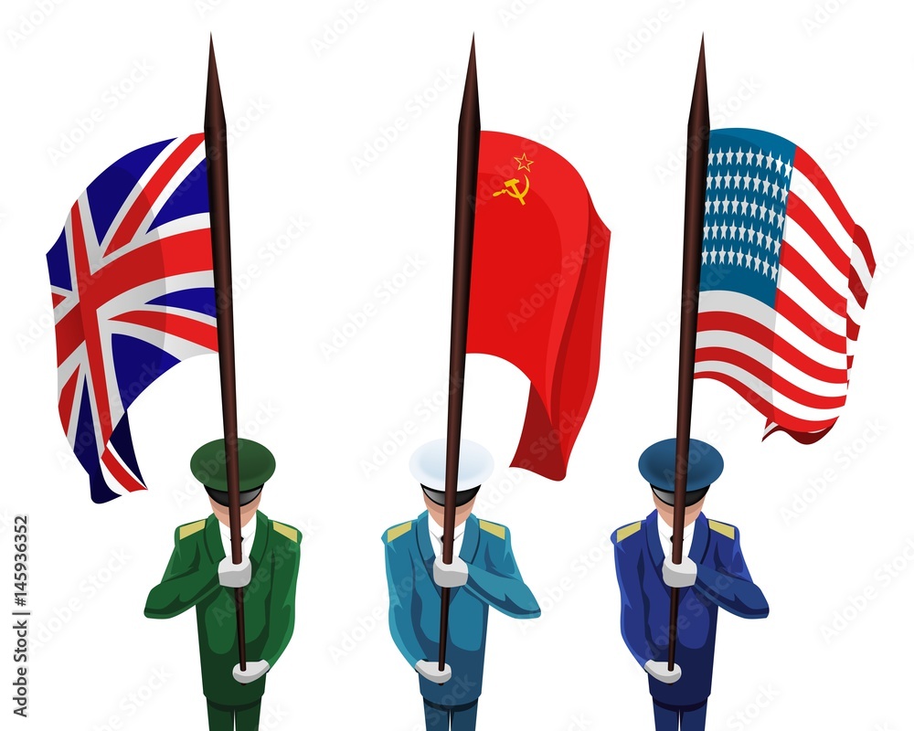День победы флаги победителей парад вектор изолированный Stock ...