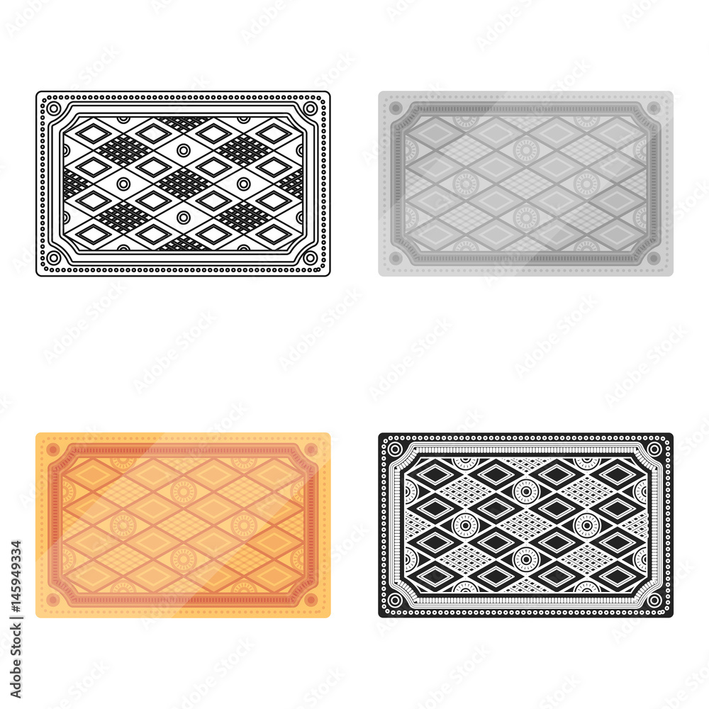 Turkish carpet icon in cartoon style isolated on white background ...