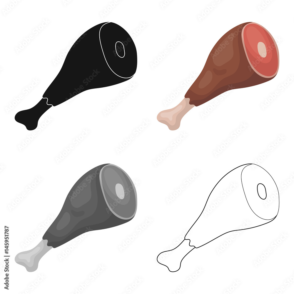 Viking ham icon in cartoon style isolated on white background. Vikings ...
