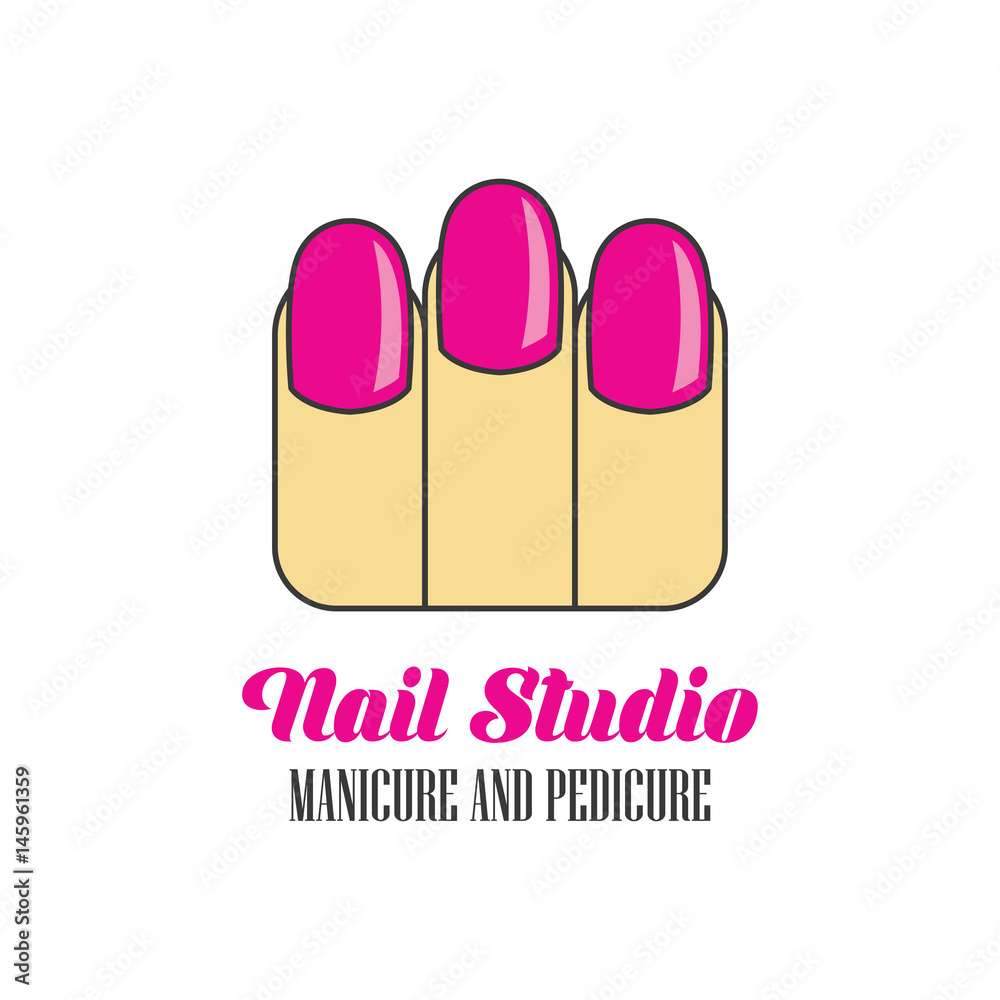 nail salon manicure pedicure logo with text space for your slogan ...