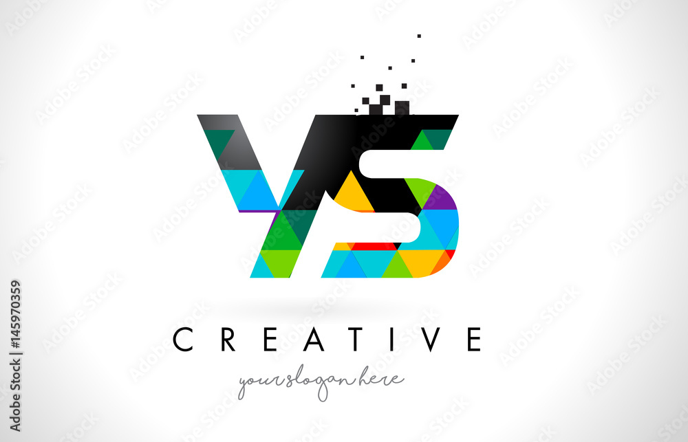 YS Y S Letter Logo with Colorful Triangles Texture Design Vector. Stock ...