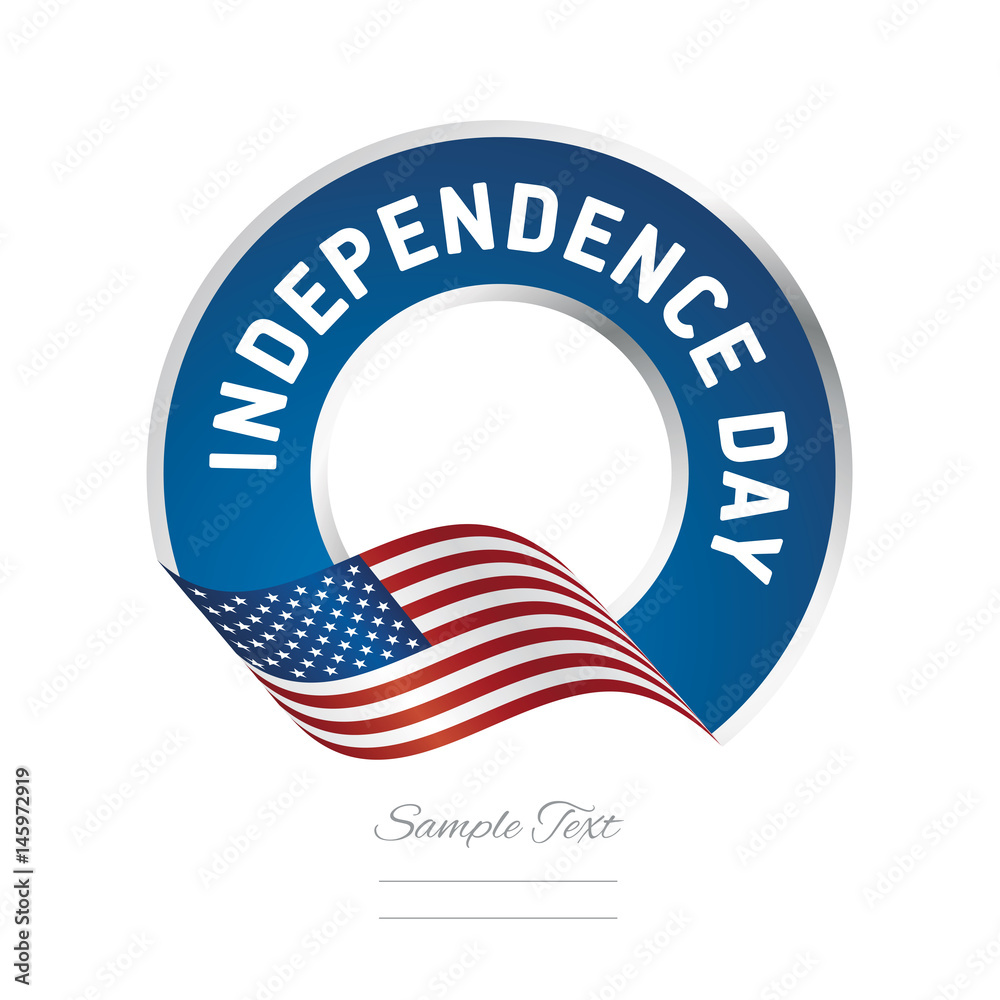 Independence Day USA flag color label logo icon Stock Vector | Adobe Stock