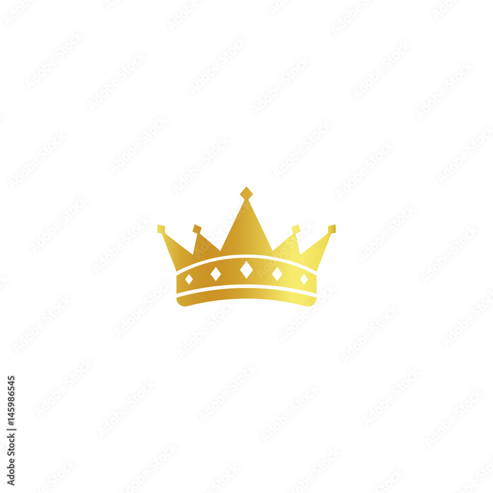 Isolated golden color crown logo on white background, luxury royal sign ...
