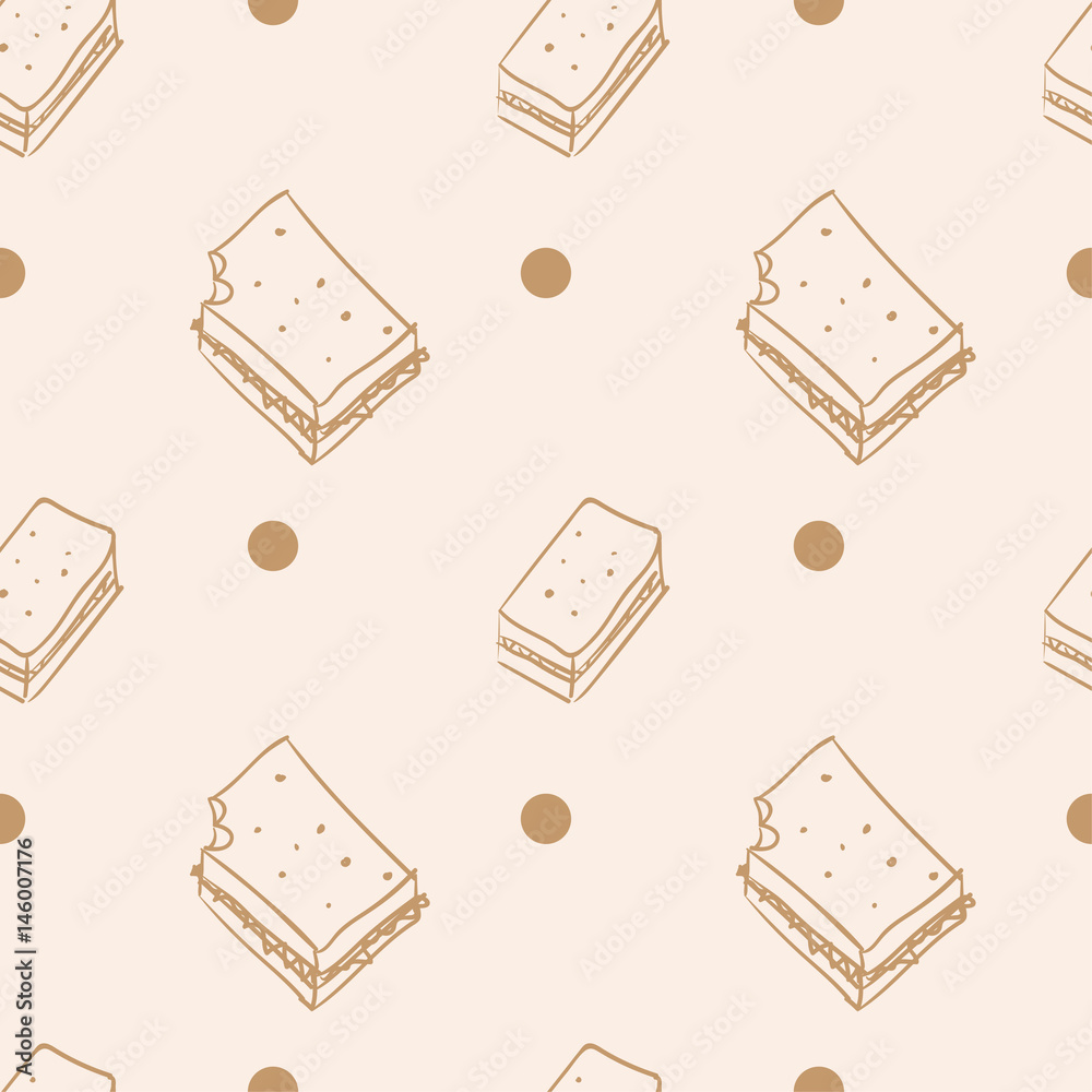 pattern sandwich cartoon background Stock Vector | Adobe Stock