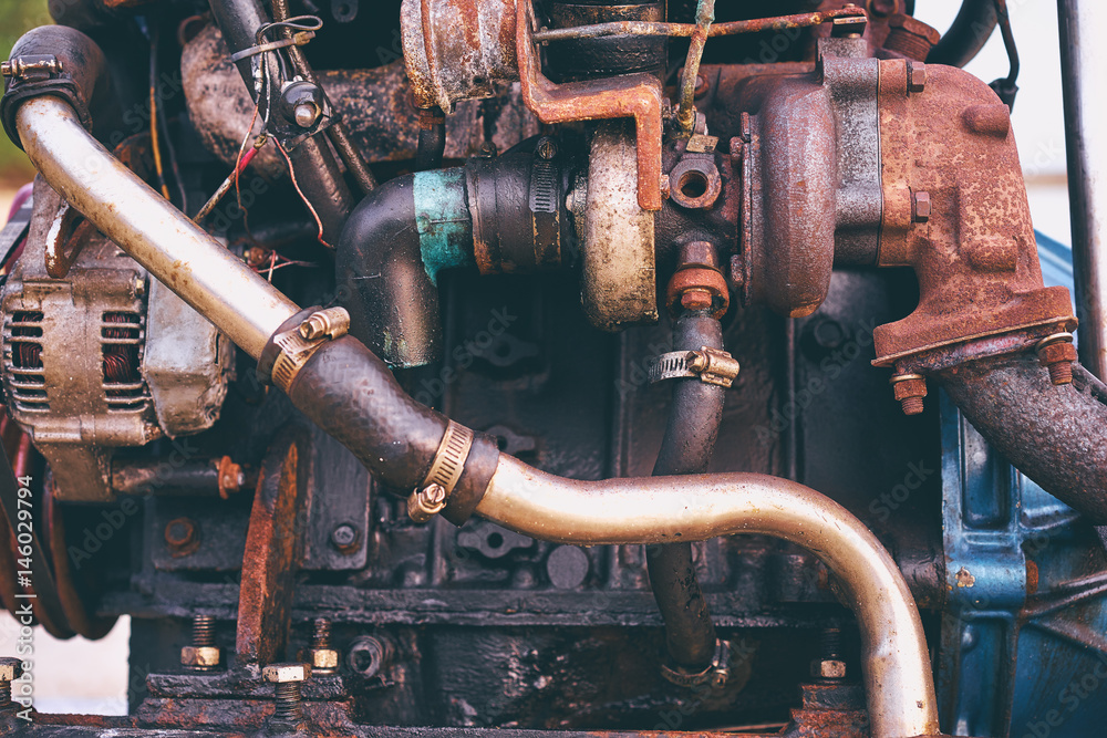 Old rusty engine textured details. Stock Photo | Adobe Stock