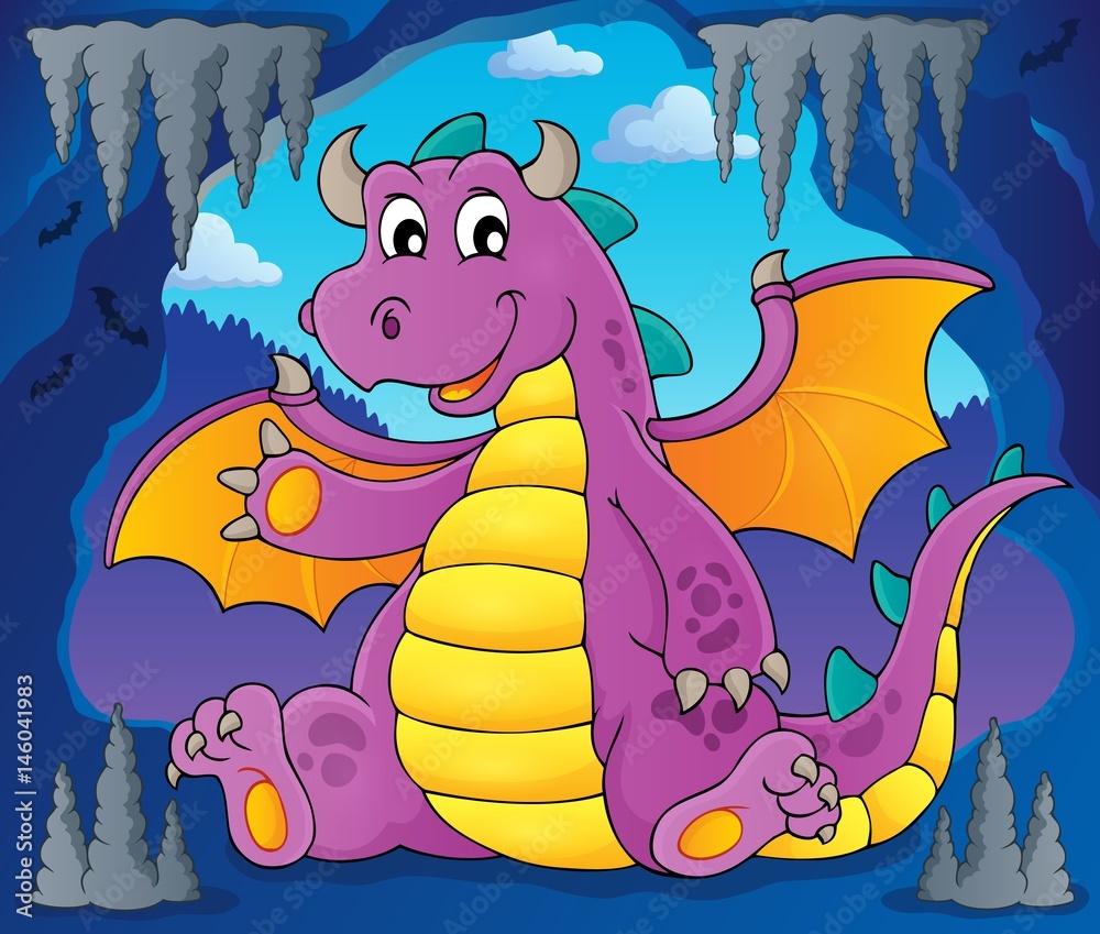 Happy dragon topic image 6 Stock Vector | Adobe Stock