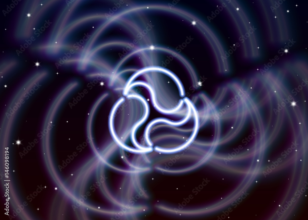 Magic triangle symbol spreads the shiny mystic energy in spiritual ...