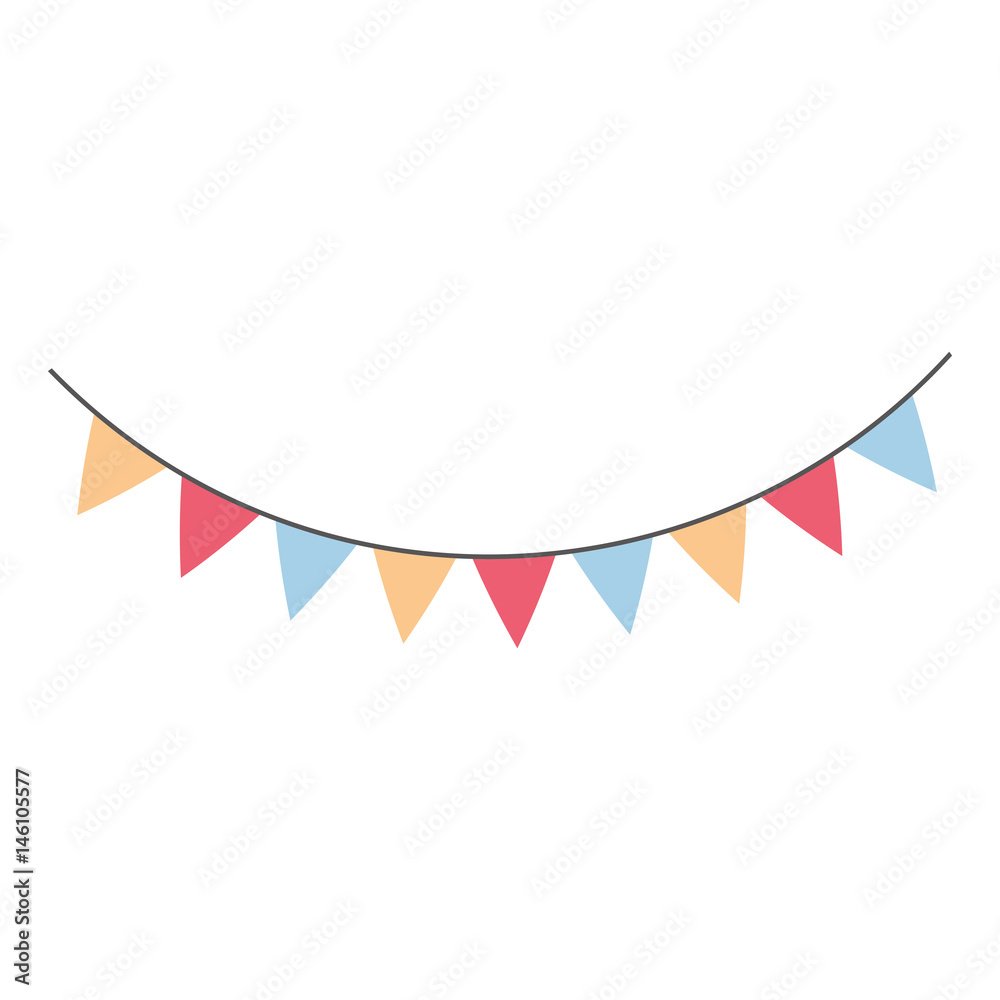 decorative pennants icon over white background. colorful design. vector ...
