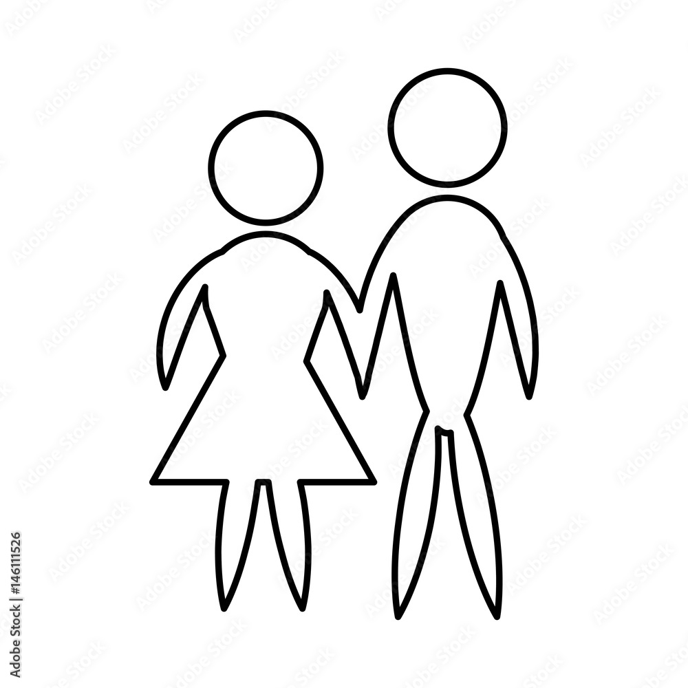 man and woman pictogram icon couple design Stock Vector | Adobe Stock