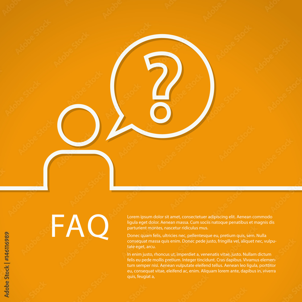 Question mark with user icon. Help symbol. FAQ sign on a blue ...