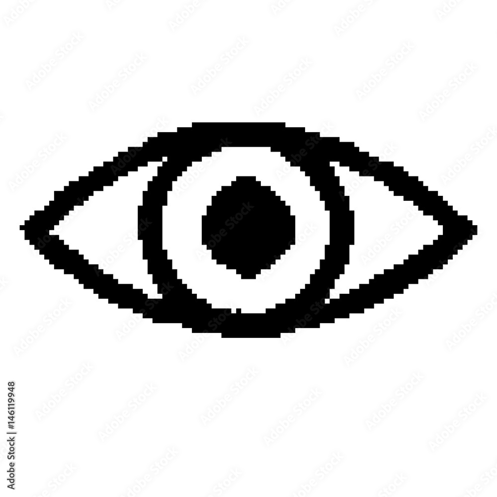 Vector of Eye Icon 8 bit pixel. EPS8 . Stock Vector | Adobe Stock