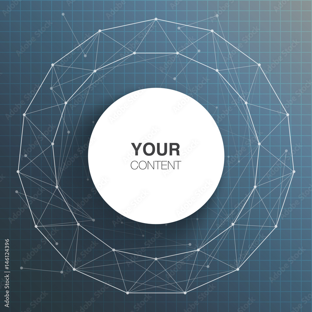 Circle text box design for your content with abstract polygon ...