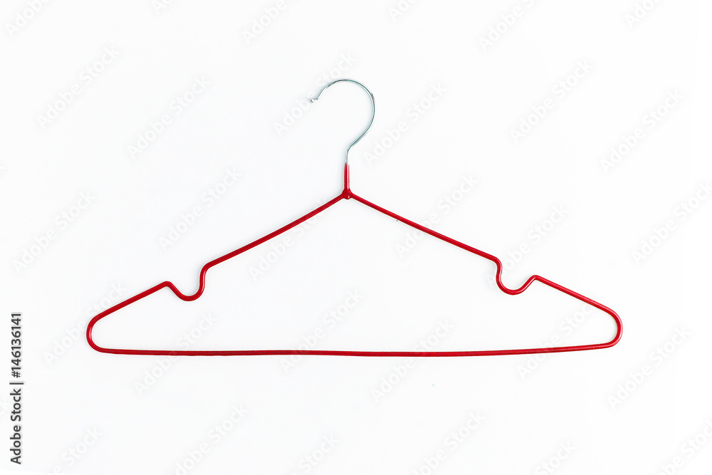 One colored metal hanger, isolated on white background, close-up Stock ...