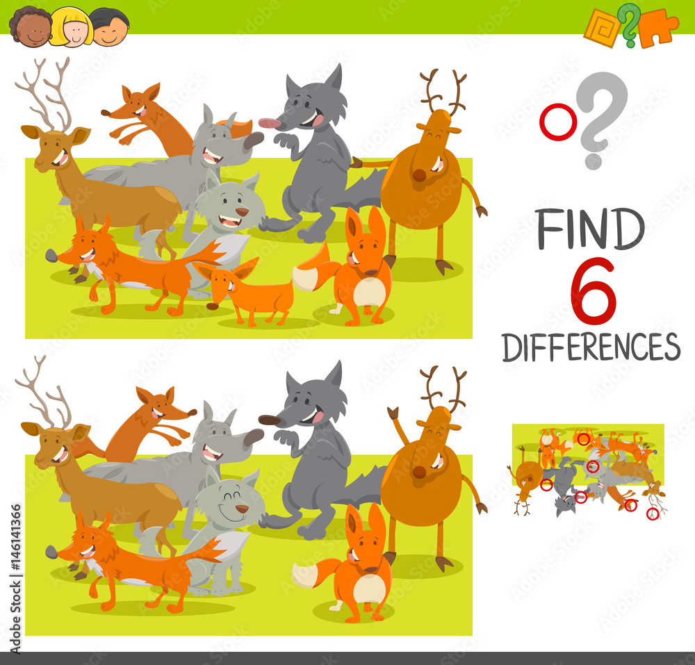 spot the differences game Stock Vector | Adobe Stock