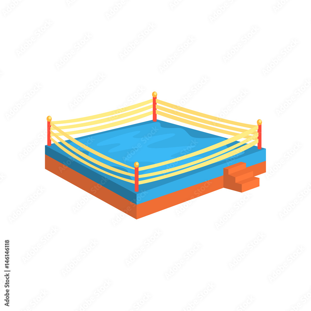 Boxing ring, sports equipment. Colorful cartoon vector Illustration ...