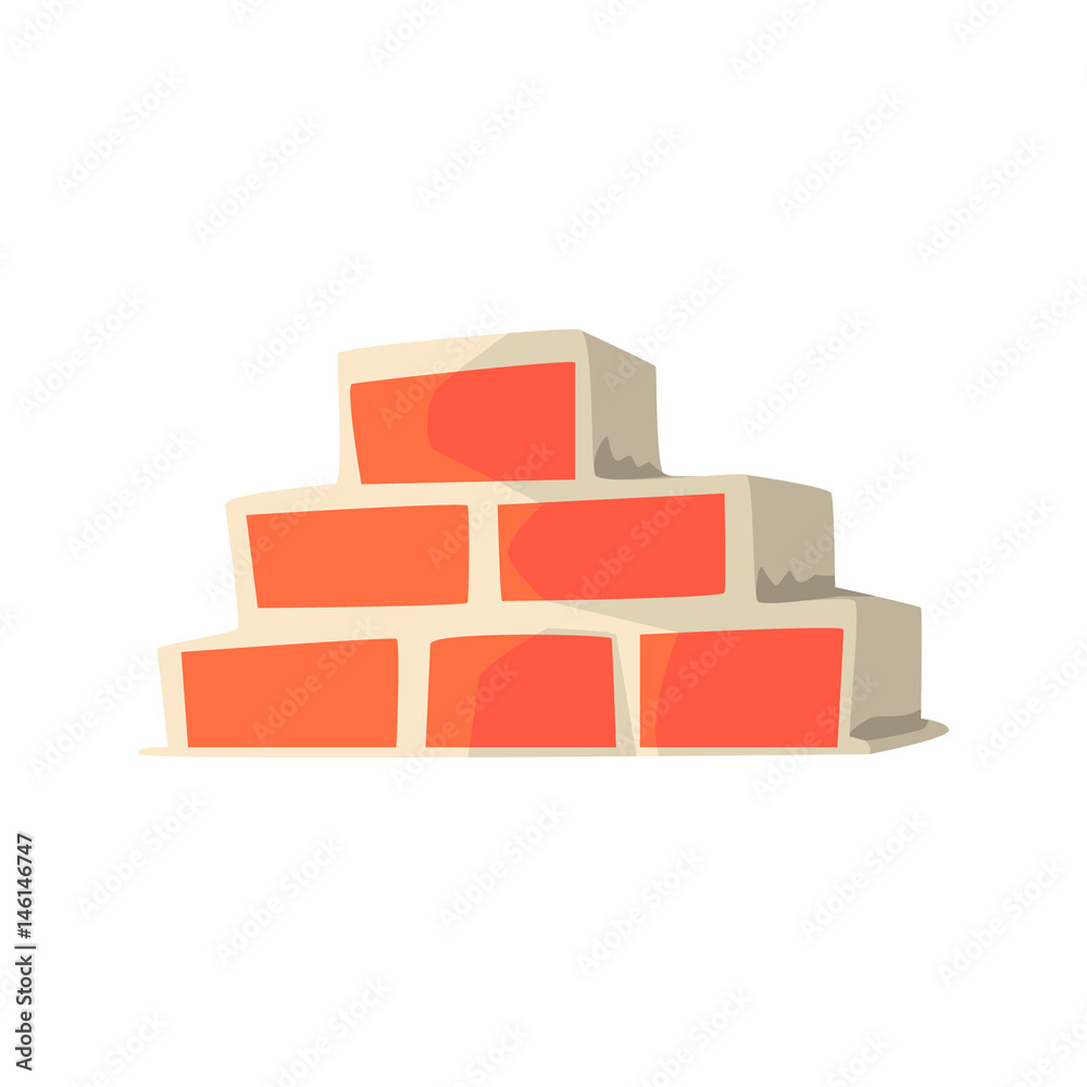 Red brick wall. Colorful cartoon vector Illustration Stock Vector ...