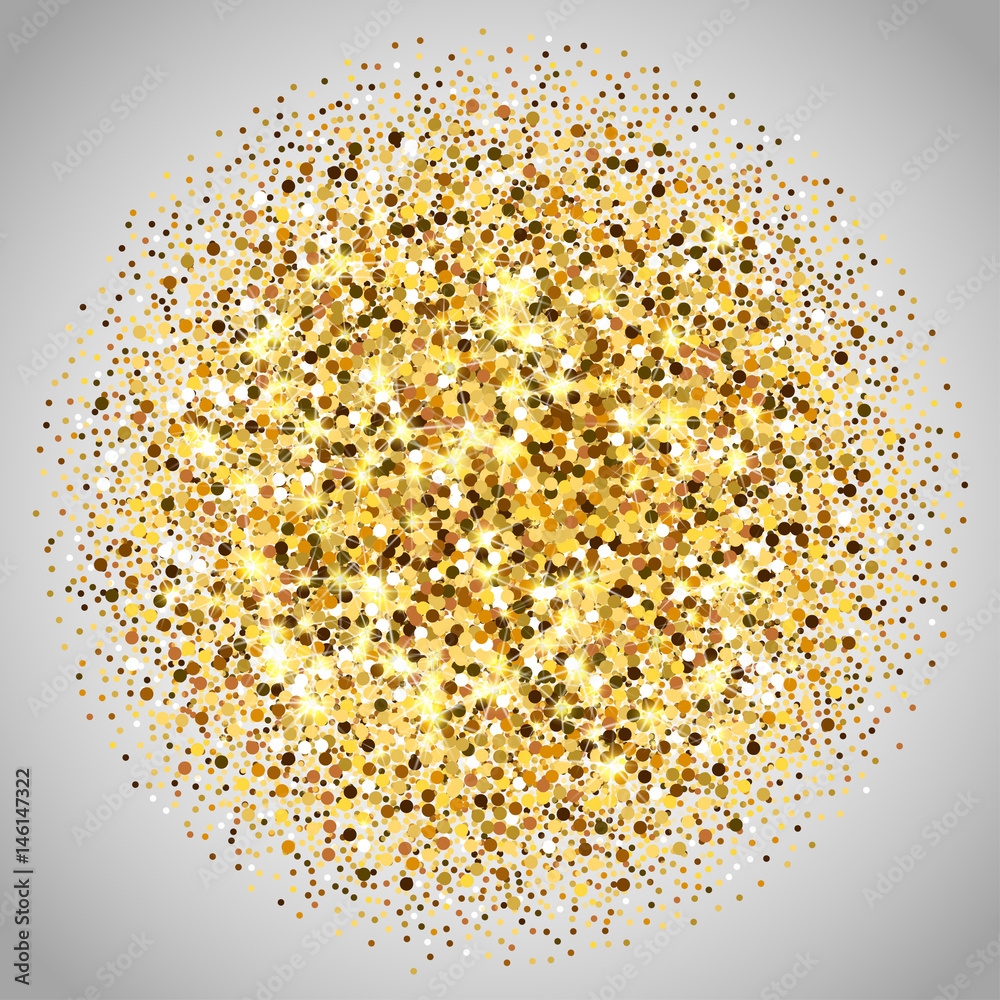 Gold Glitter Vector Star Golden Sparcle Amber Particles