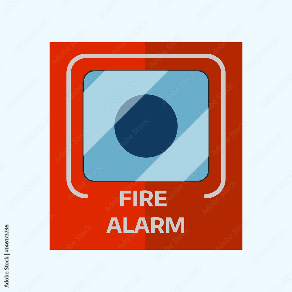 Fire alarm box on wall for warning security wall bell button evacuation ...