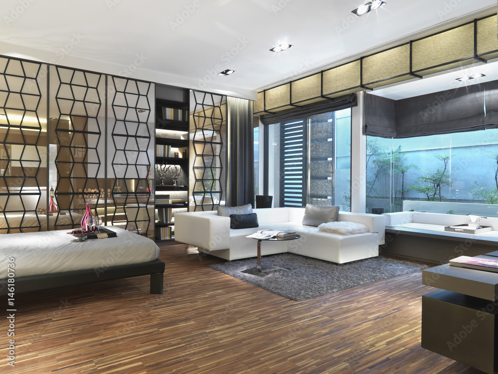 Modern Master Bedroom With Sitting Area