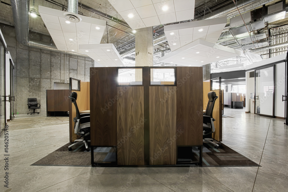 Interior of modern office cubicles Stock Photo | Adobe Stock