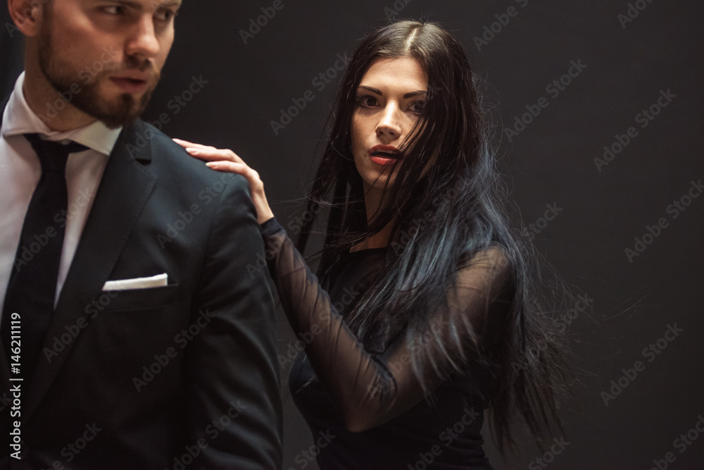 Beautiful female celebrity with bodyguards Stock Photo | Adobe Stock