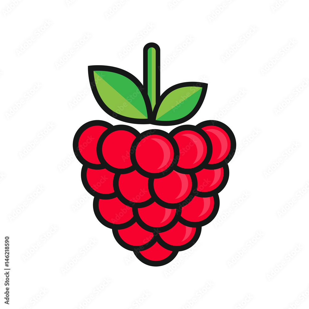 cartoon raspberry Stock Vector | Adobe Stock