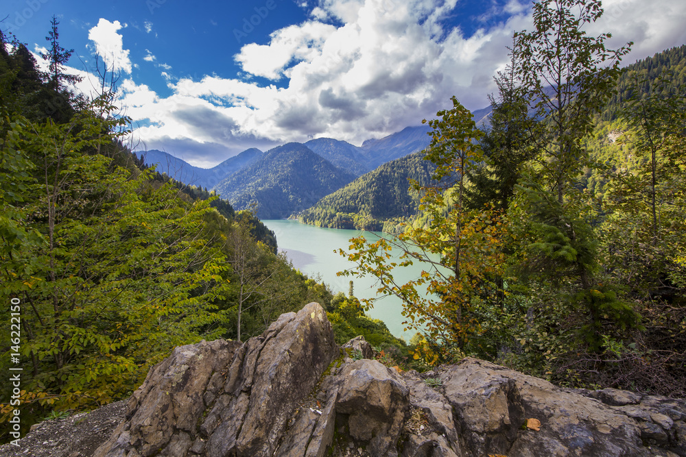 Beautiful summer view on mountain lake Stock Photo | Adobe Stock