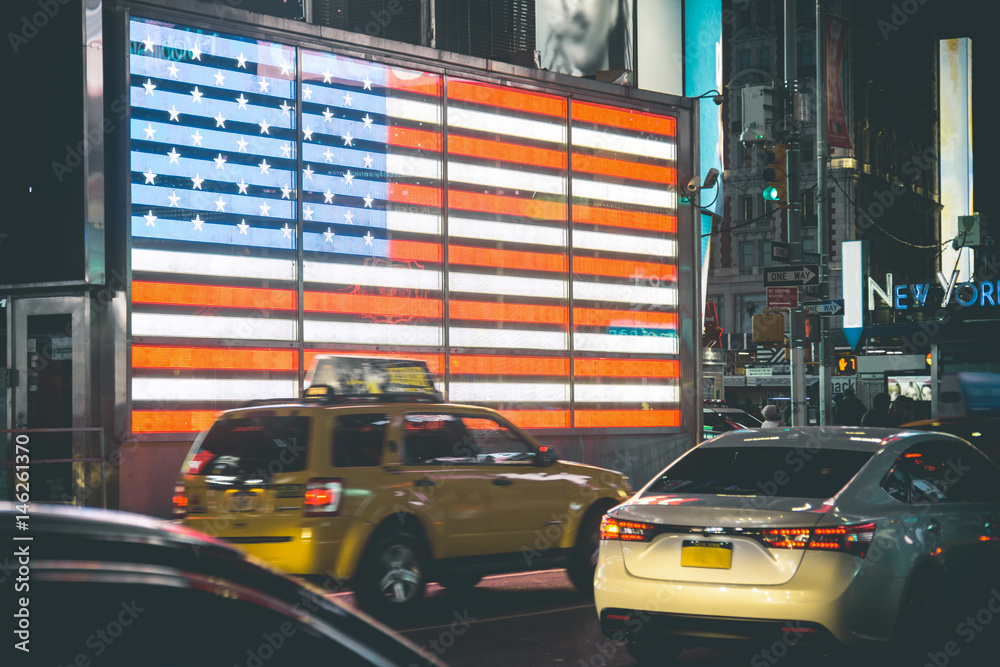 American Flag at Times Square - New York Stock Photo | Adobe Stock