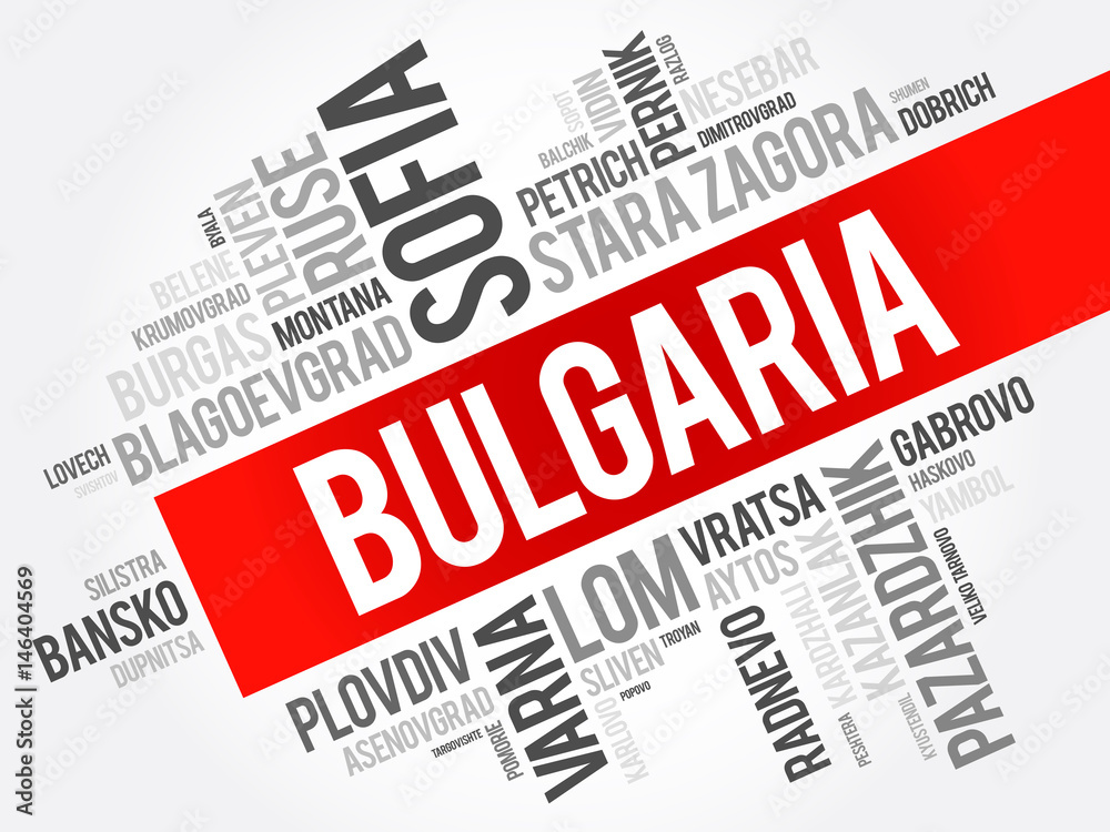 List of cities and towns in Bulgaria, word cloud collage, business and ...