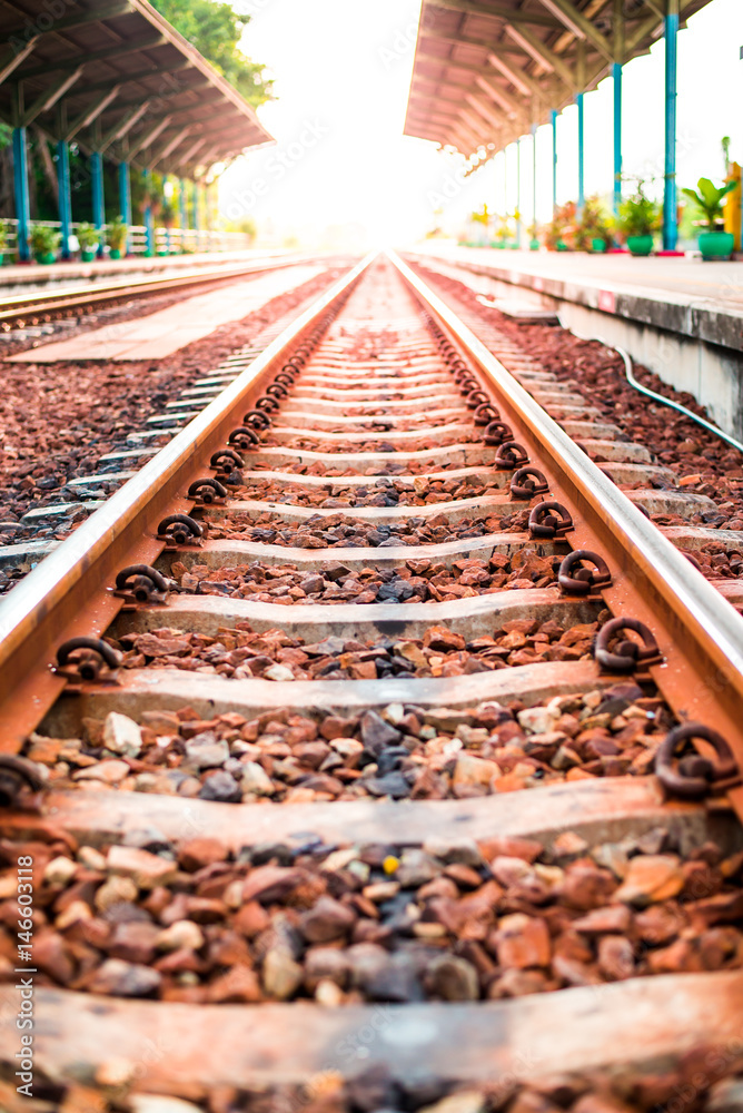 Rail track way transport in thailand Stock Photo | Adobe Stock