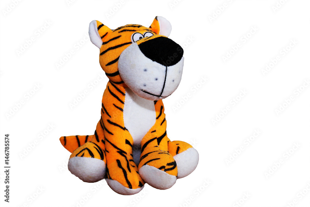 A beautiful soft tiger soft toy on a white background Stock Photo ...