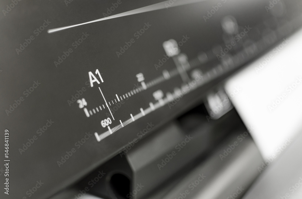 Large printer format inkjet working. Inkjet plotter printing ...