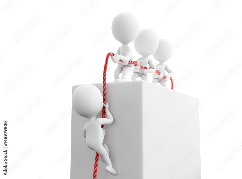 3d White people team work. Team work and business concept. Stock ...