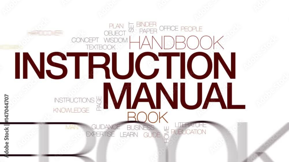 Instruction manual animated word cloud, text design animation. Kinetic ...