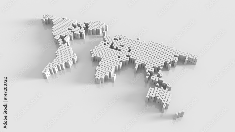 Modern world map,world map made by cube box,abstract world map.3D ...
