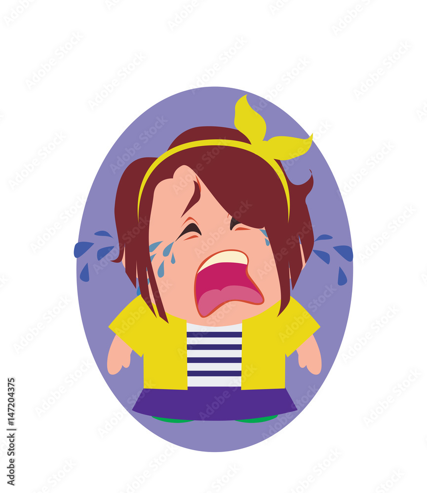 Crying, Unhappy and Devastated Avatar of Little Person Cartoon ...