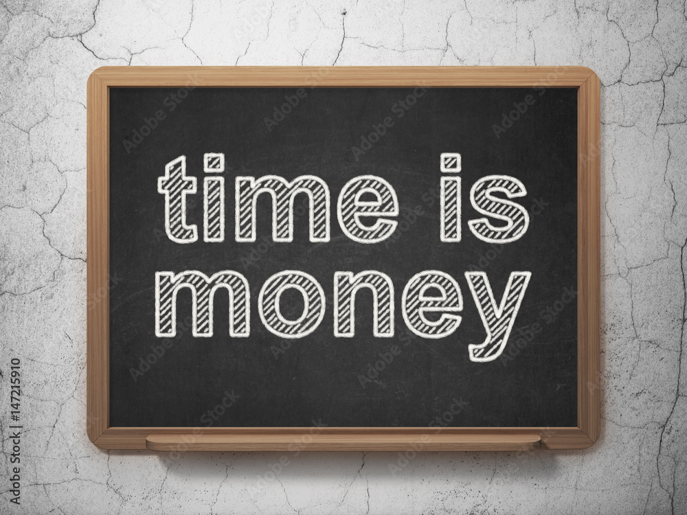 Timeline concept: Time is Money on chalkboard background Stock ...